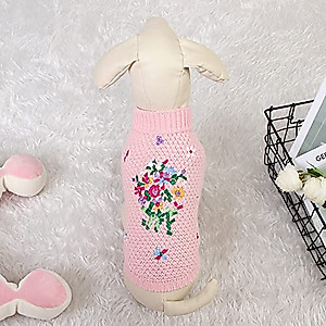 Neiwech Small Dogs Knitted Sweaters Medium Cats Soft Sweatshirts Pet Puppy Warm Winter Clothes Light Pink XL 82w589