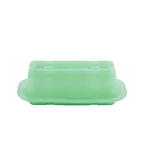 Tablecraft HJ124 Jadeite Glass Collection Butter Dish, 6.75 x 3.25 x 2.25, Green