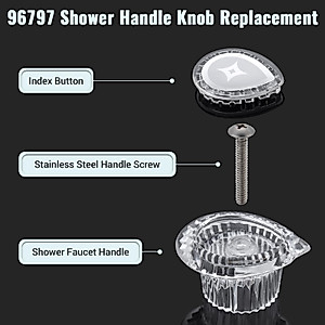 Shower Knob Handle Kit for Chateau Collection, Replacement Shower Knob Handle Compatible with Moen 96782/96791/96797/98039 Faucet Handle Kit, Fits for Moen Chateau Tub and Shower/Bathroom Sinks