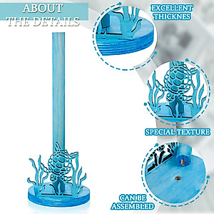 Beach Paper Towel Holder Nautical Wooden Paper Towel Stand Sea Turtle Octopus Weed Ocean Paper Towel Dispenser Kitchen Farmhouse Accessories for Kitchen Table or Bathroom Decoration(Turtle)