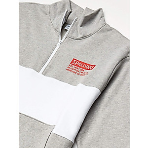 Spalding Men's Retro Varsity Pullover Sweatshirt, Light Heather Gray, XS