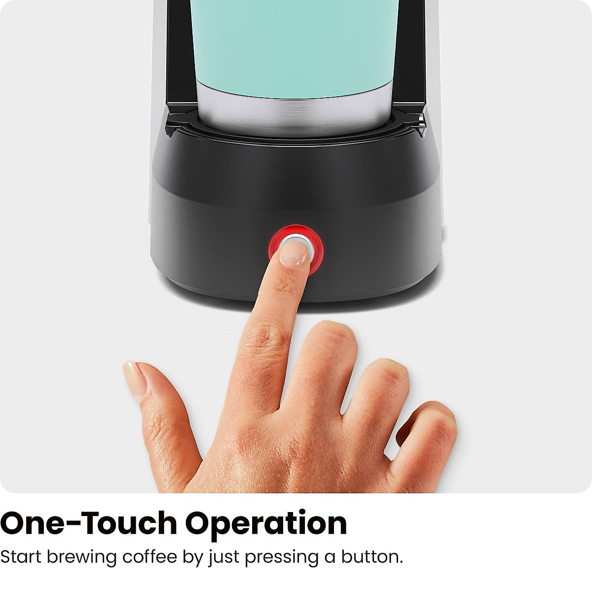 CHEFMAN Single Serve Coffee Maker, K Cup Coffee Machine: Compatible with K-Cup Pods and Ground Coffee, Brew 6 to 14oz Cup Drip Coffee Maker, Cup Lift, Filter Included