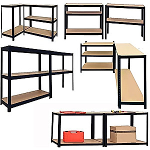 5 Tiers Storage Rack Heavy Duty Shelf Steel Shelving Unit 1929lbs High Weight Capacity Adjustable Garage Shelves for Garage, Kitchen, Pantry, Laundry, Office - 29.53" W x 11.81" D x 66.93" H, Black