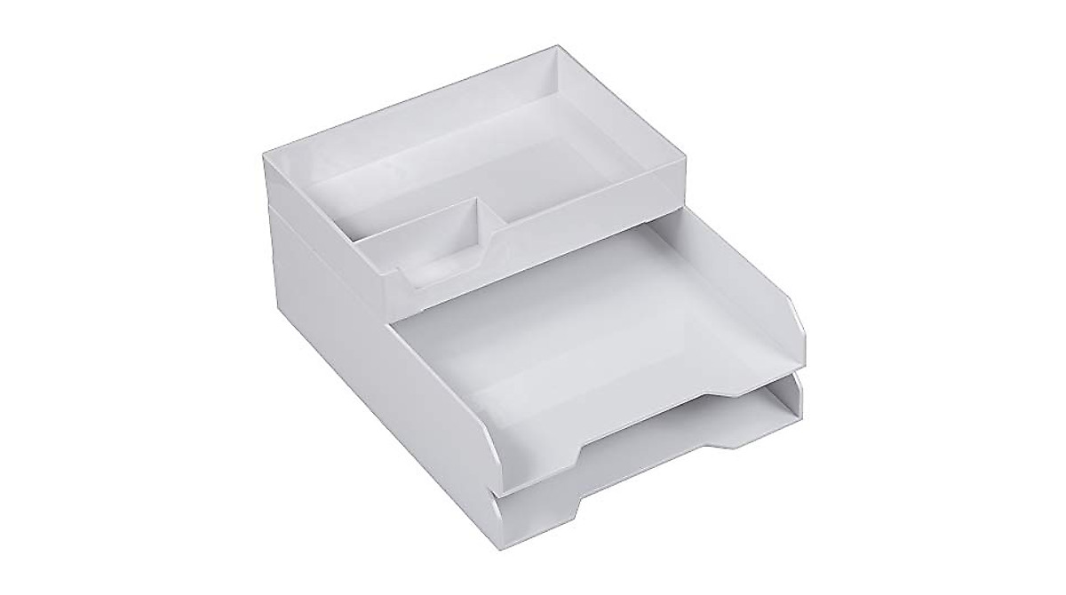 Stackable Desktop Trays in White for Office Organization | JAM Paper