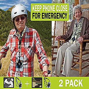 Gecko Travel Tech Lanyard Phone Holder x2 - Universal Phone Lanyards for Around The Neck with Silicone Pocket (2 PACK - CAMO SET)