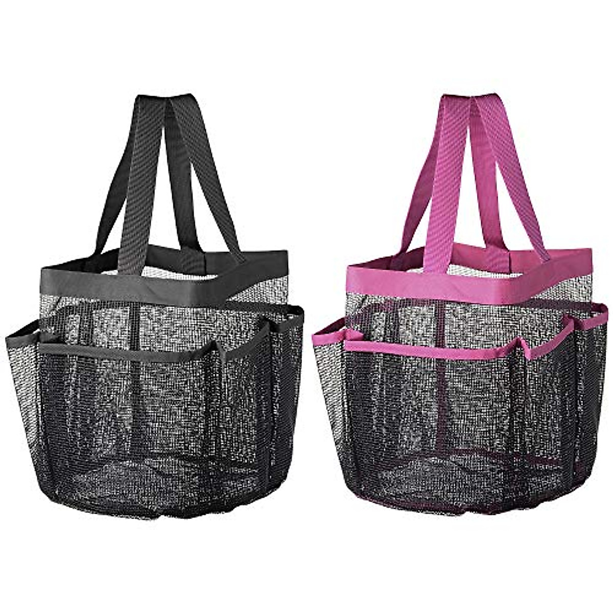 Aquaterior 2 Packs Mesh Shower Caddy 8 Pockets Bathroom Carry Tote Conditioner
