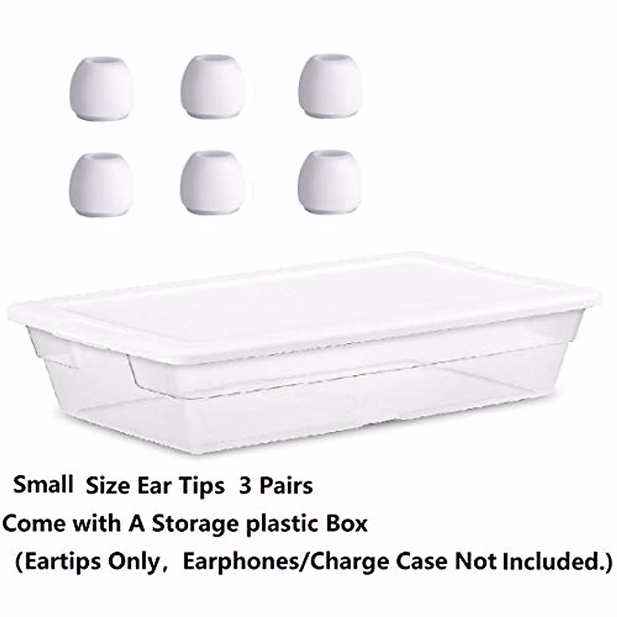 BLLQ Small Size Ear Tips Earbuds Covers Ear Caps Eartips Earpads Compatible with Apple AirPods Pro, Silicone Tips, Fit in Case, 3 Pairs White S