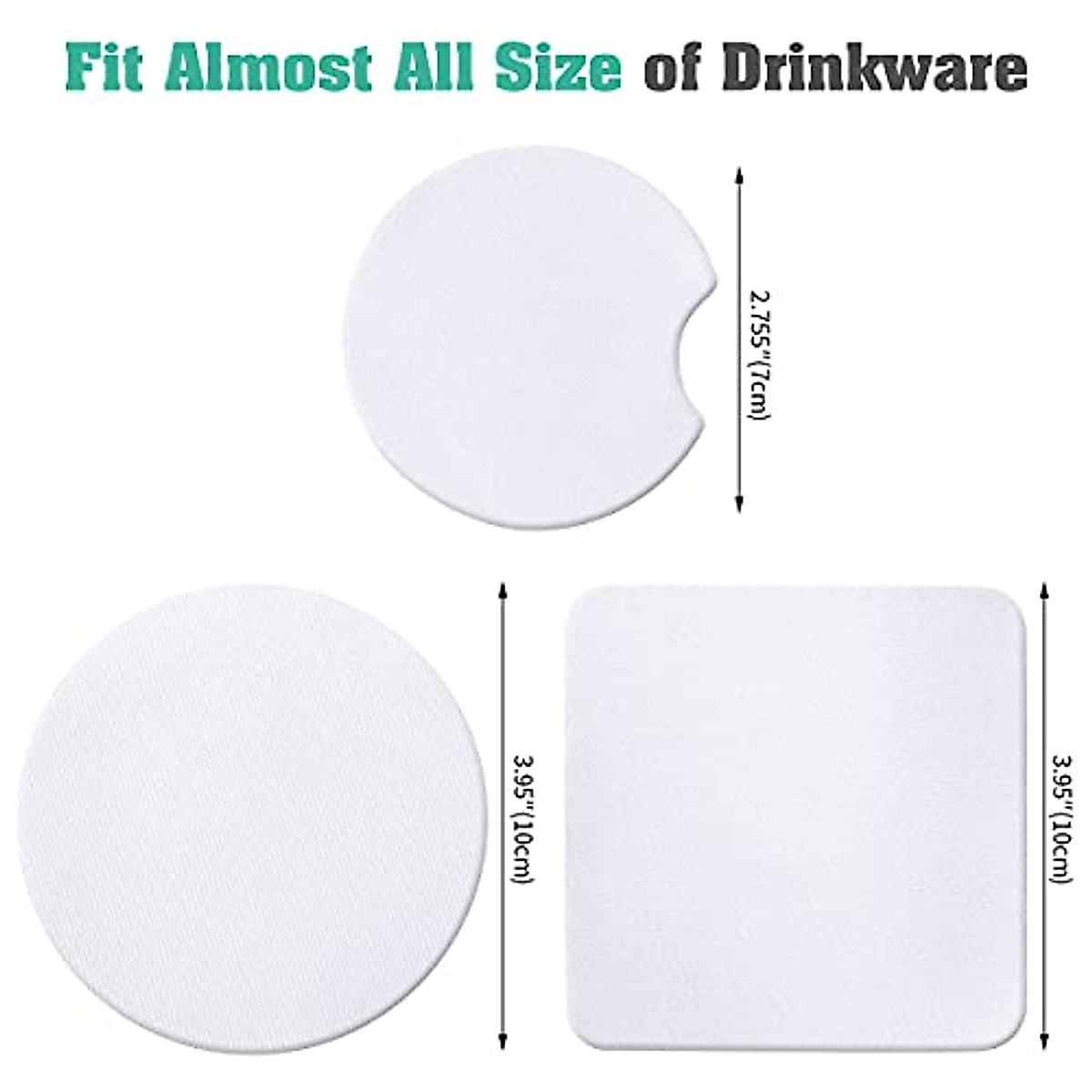 Sublimation Blank Cup Coasters Bulk Square Blank Cup Mat Rubber for Sublimation Transfer Heat Press Printing DIY Crafts 3.93 x 3.93 Inch (50 Pieces)