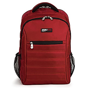 Mobile Edge Smartpack 15.6 Inch Laptop Backpack with Separate Padded Tablet Compartment Crimson Lightweight Red for Men, Women, MEBPSP7, Crimson Red