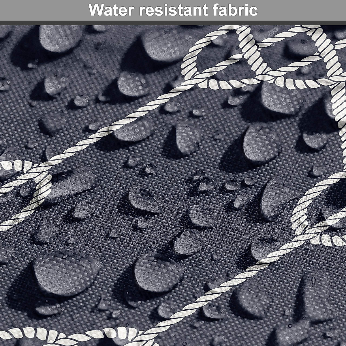 Ambesonne Navy Blue Fabric by The Yard, Navy Inspired Sailor Knot Pattern Illustration Nautical Abstract Design, Decorative Fabric for Upholstery and Home Accents, 3 Yards, Dark Blue Cream