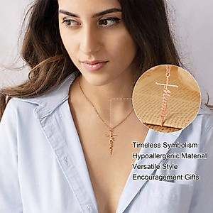 SANNYRA Faith Faith Necklace Rose Gold Plated Faith Pendant Necklace Religious Personalized Jewelry Gift for Women