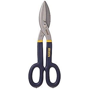 IRWIN Tin Snip, Flat Blade, 12-inch (22012) , Blue