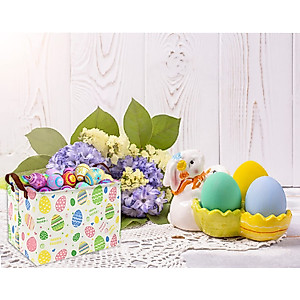 DDBASKET Easter Basket for Kids Gift Easter Basket Empty Baby Easter Basket for Boys and Girls Rectangular Toy Storage Basket Organizer Bin Box Cute Easter Egg room Decor for Home(Easter Basket)