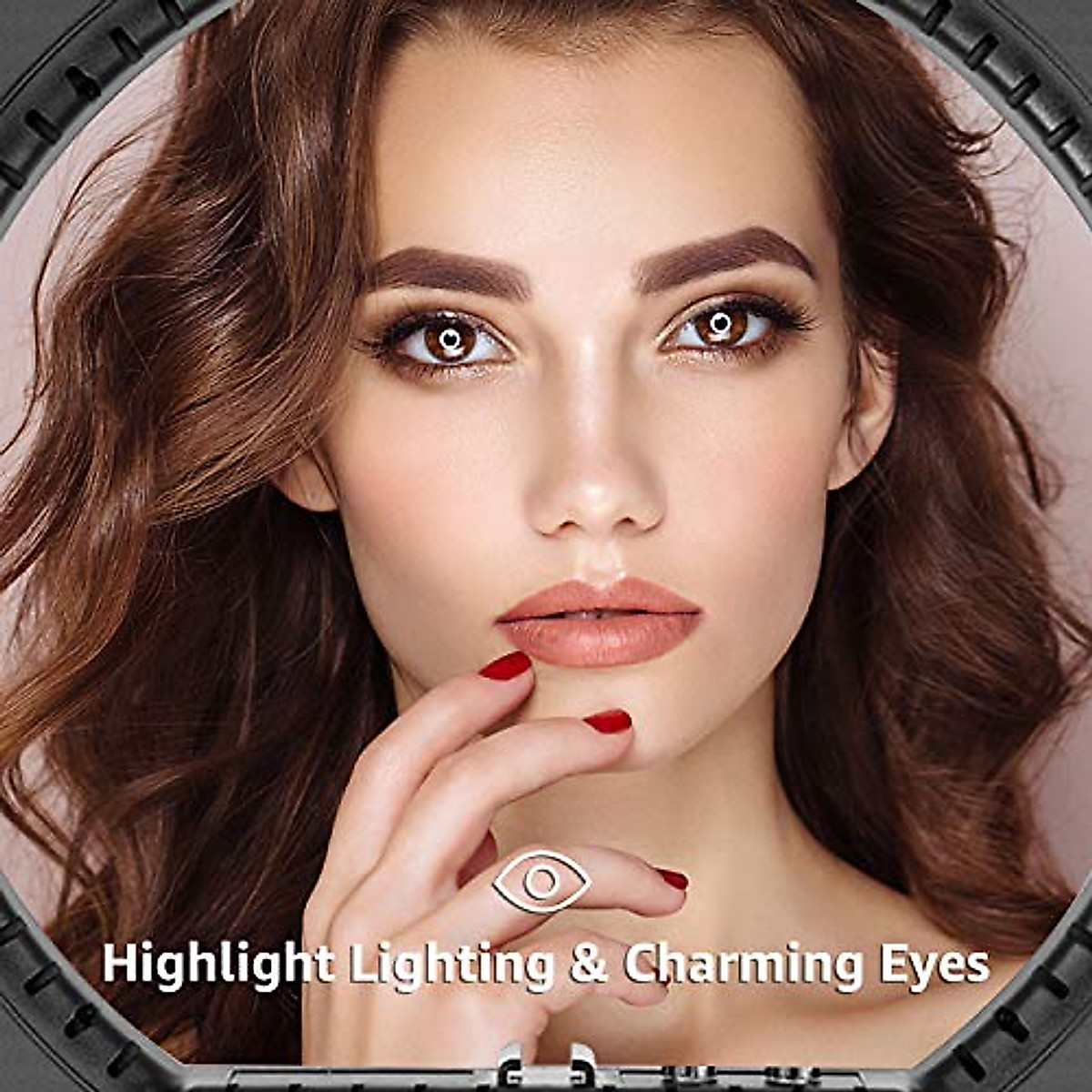 18 inch RGB Ring Light Kit AMAZKER LED with Stand and Phone iPad Holder 25 Color Modes 3000-6000K Dimmable 10 Brightness Level Up to 5000 Lux Circle Light for Live Stream/Makeup/YouTube/Vlog/Tiktok