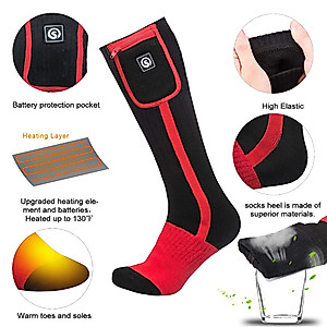 Heated Socks for Women Men,Foot Warmers Electric Rechargable Battery Heating Socks,Winter Cold Feet Hunting Ski Camping Hiking Riding Motorcycle Snowboating Thermal Warm Socks