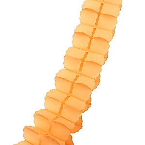 Life Glow Hanging Garland Four-Leaf Tissue Paper Flower Garland Reusable Party Streamers for Party Wedding Decorations, 11.81 Feet/3.6M Each, Pack of 6-Orange