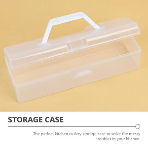 Zerodeko 4pcs Boxes Portable Storage Box Clear Plastic Organizer Plastic Storage Bin Food Storage Container Utensil Accessories Clear Container Multifunction Student Tool Box Pp