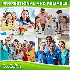 EcoEarth Name Tag Magnets (10 Badge Holder Magnets, 1.75 x 0.5 inches), Name Tag Magnet Backs w/ 3 Extra-Strong Neodymium Magnets for ID Badge Holders