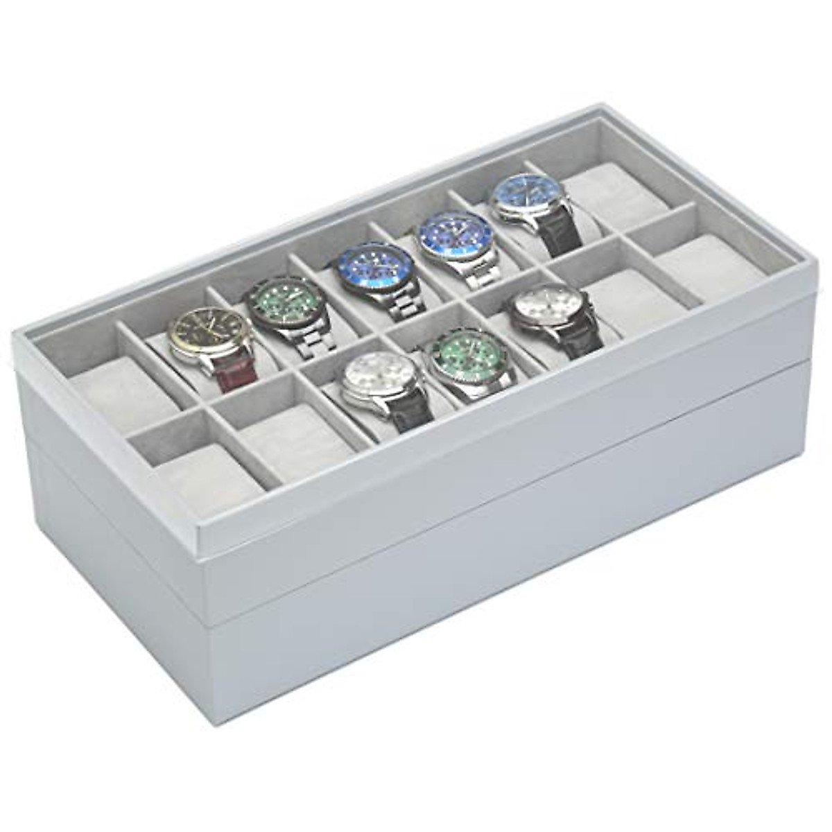 Magic Stackable Trays Closet Dresser Drawer Organizer for Accessories, Gadgets & Cosmetics, Storage Display Showcase Holder Box, Set of 2