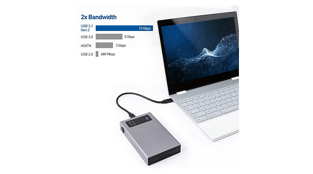 Cable Matters 10Gbps Dual Bay USB-C External SSD Enclosure