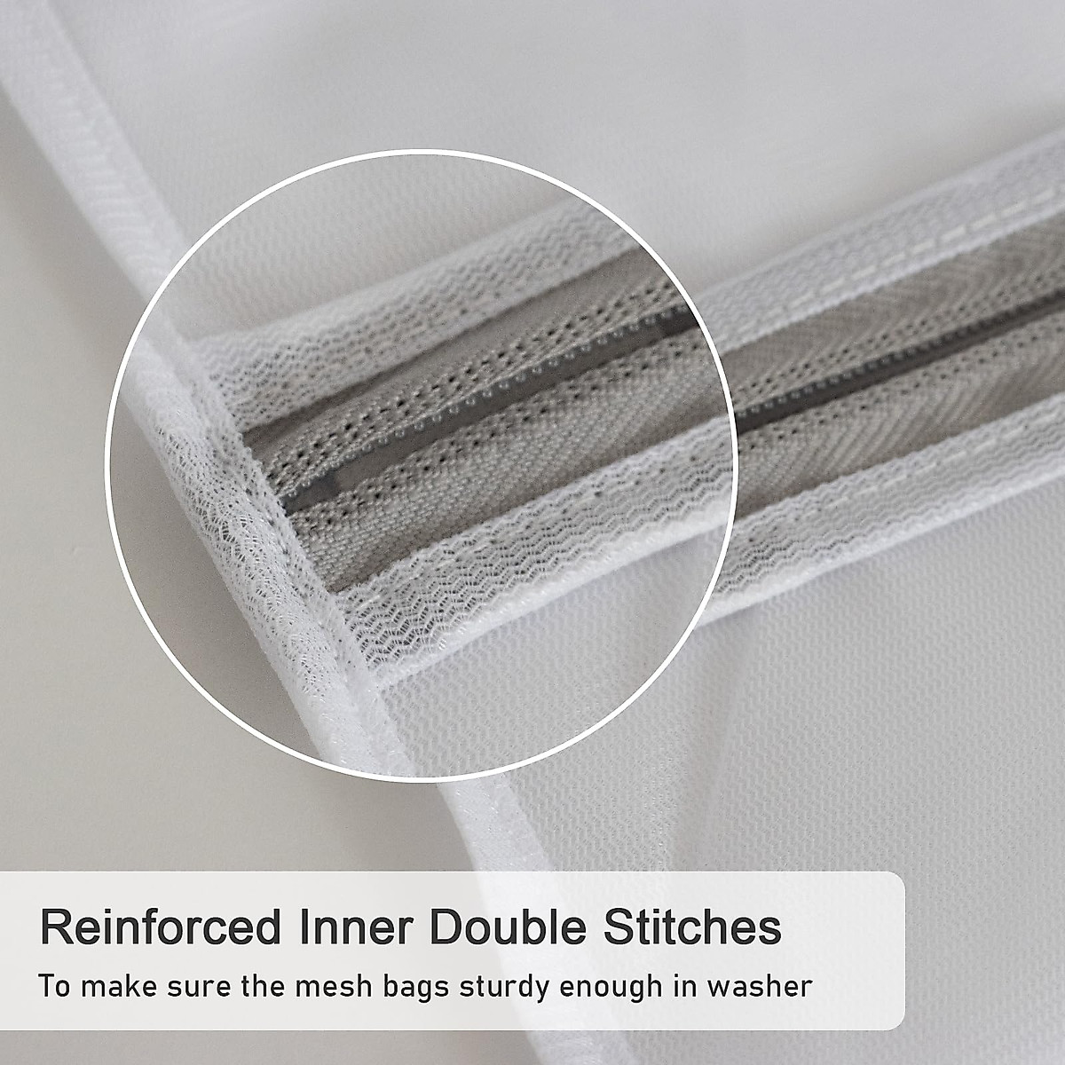 Polecasa 5 Pack Durable Fine Mesh Laundry Bags with Premium Zipper and Hanging Loop for Lingerie and Delicates, 1 XXL, 1 XL, 1 Large, 1 Medium, 1 Small