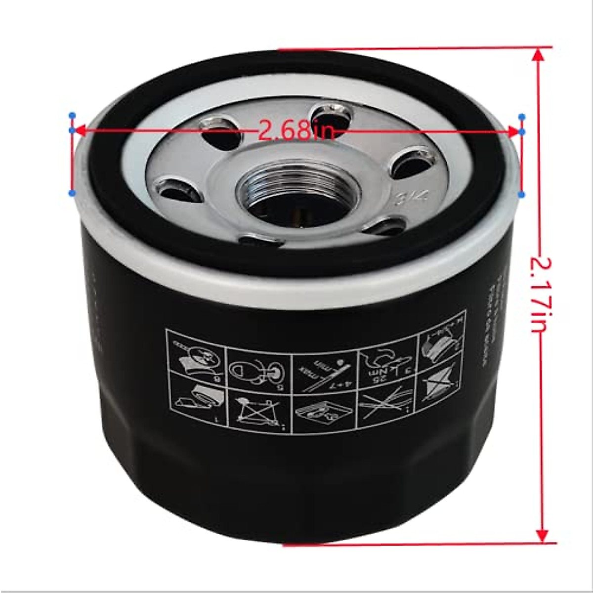 Arpisziv Oil Filter 951-12690 Compatible With MTD Troy Bilt Lawn Mower C-Cadet 4P90MUD 9X90HU 7T84JU CC760ES CC30 XT1-LT42 Craftsman R105 R1000 R1500 Rep 751-11501(2 Pack)