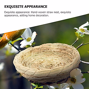Didiseaon Woven Bird Nest Pigeon Nest Bird Nests for Crafts Parrot Bed Hut Bird Grass Hut Nest Birdcage Ornament Birds Nest Adornment Birds Nests Decorations Decorative Grass Straw