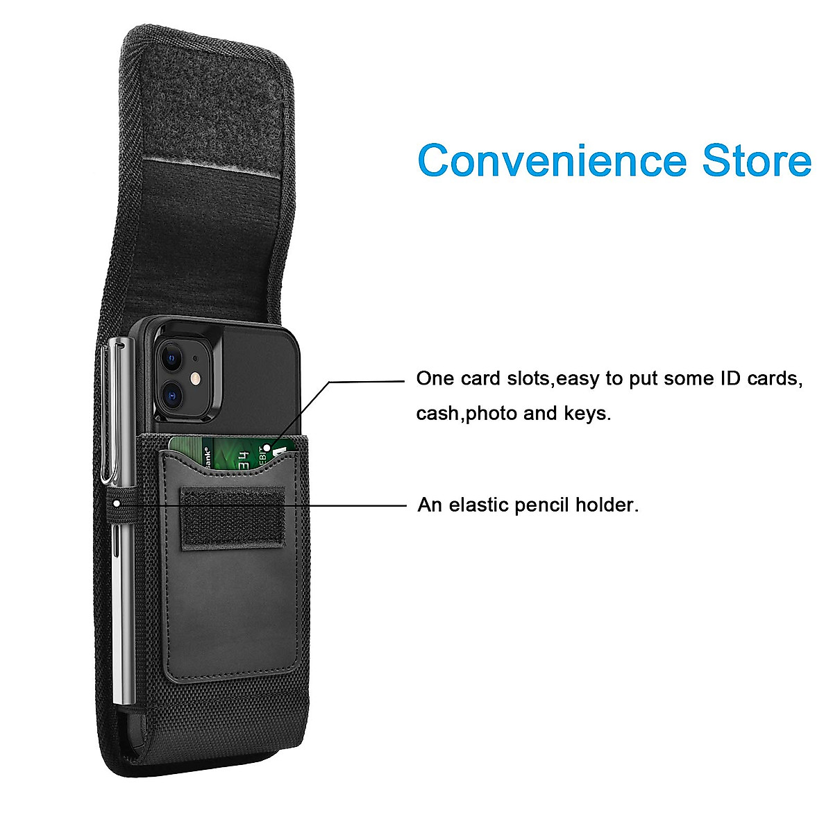 Tiflook Phone Holster for Samsung Galaxy S24 S23 S22 S21 Ultra S20 FE S10 A02S A12 A13 A32 A51 A52 Note 20 Ultra Note 10 Plus Nylon Cell Phone Pouch Belt Holder Carrying Case with Belt Clip,Black