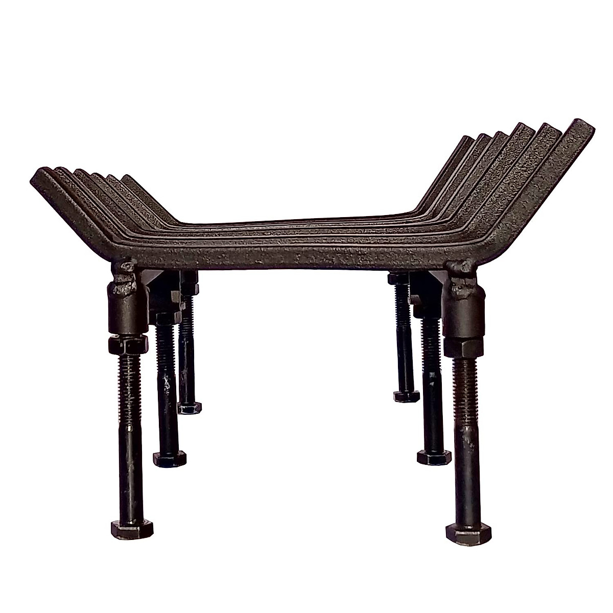 TAFIEDA Fireplace Log Holder. 18 Inches Heavy Duty Solid Steel Fireplace Grate. Upgrade Adjustable Fireplace Grate 6 Solid Steel Feet with 6 Bar Fireplace Wood Holder. Best Fireplace Accessories.