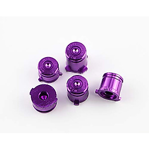 Metal 9mm Bullet Buttons Mod Kit ABXY & Guide Button for Xbox One xboxone Controller (Purple)