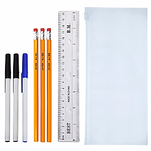 Moda West 15 Inch Bulk Backpacks in 12 Assorted Colors with 22 Piece School Supply Kits - Wholesale - Case of 24 Value Bundle Pack