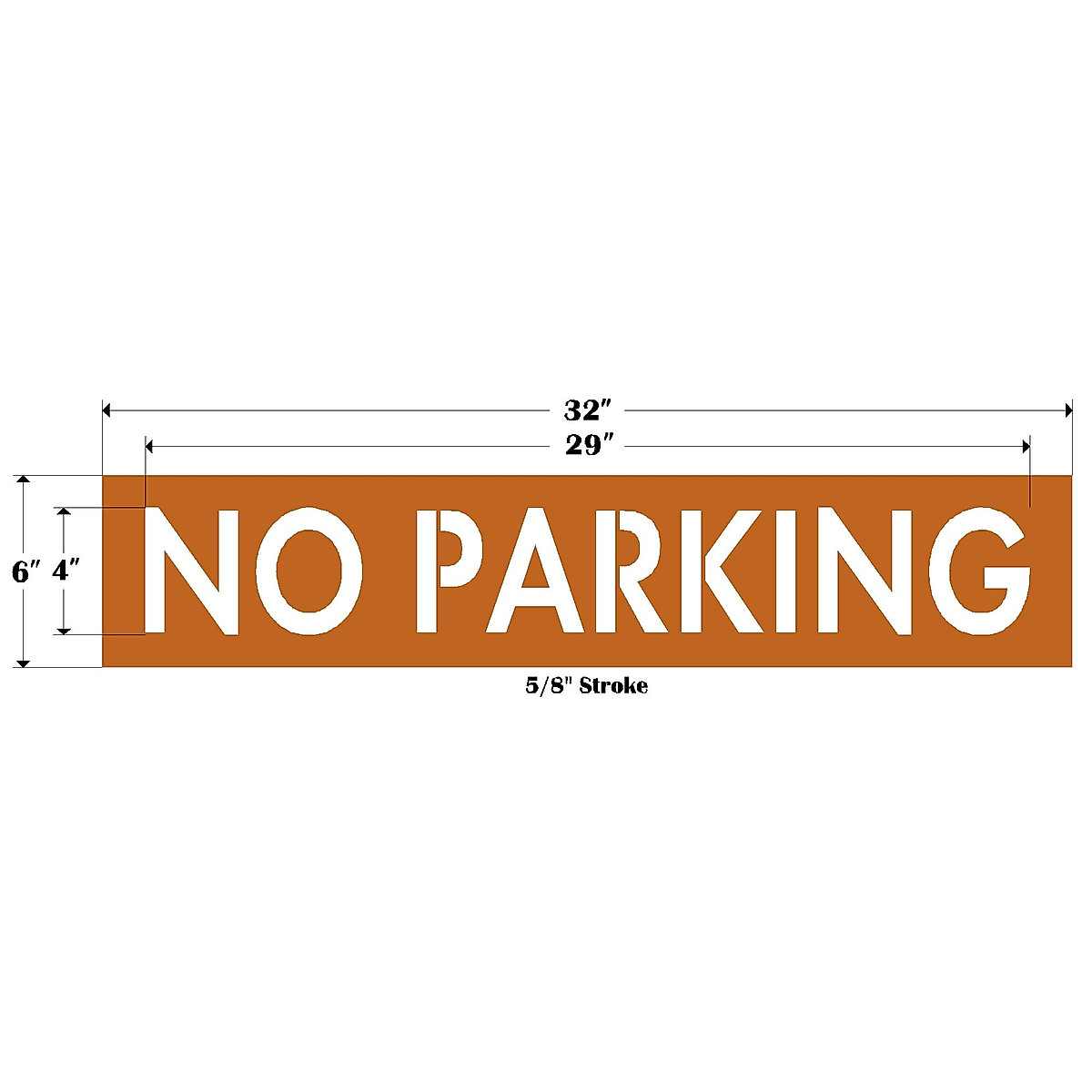 APS 4" FIRE LANE NO PARKING Stencil for Parking Lot | Parking Lot Stencils for Painting | Reusable No Parking Fire Lane Pavement Stencils for Parking Lot Markings | Made in USA w/Recycled Cardboard