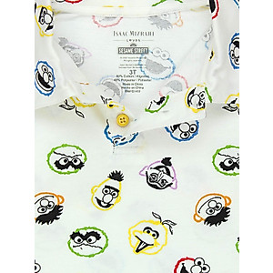 Isaac Mizrahi Loves Sesame Street Gang Elmo Baby Toddler Polo Collared Shirt (2T, White)