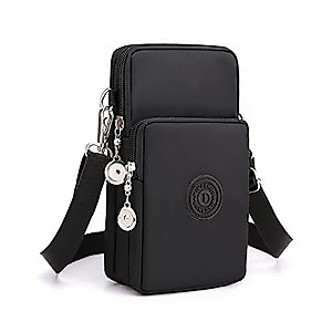 Cell Phone Purse Holder Armband Cross-Body Bag Wallet for Samsung Galaxy S23 Ultra S22 Ultra S21 S20 Plus A03s A12 A14 A23 A53 Moto G Power Stylus G Pure iPhone 14 Plus Google Pixel 7 6 Pro (L, Black)