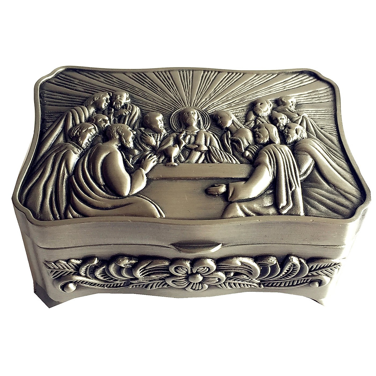 elegantmedical Handmade Wire Wraped Bali 925 Sterling Silver AAA+ 8-9mm Real Purple Pearl Beads Catholic Rosary Necklace Cross Crucifix Box