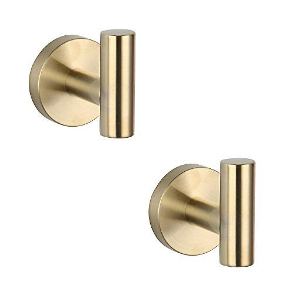 GERZWY Bathroom Brushed Gold Coat Hook SUS 304 Stainless Steel Single Towel/Robe Clothes Hook for Bath Kitchen Contemporary Hotel Style Wall Mounted 2 Pack,AG1107B-BZ