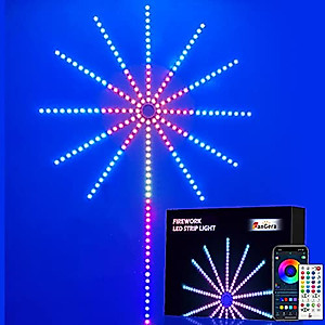 Smart Firework LED Lights Indoor, Music Sync LED Lights for Bedroom, App and Remote Control, Dream Color Changing Party Lights with 12pcs LED Strip Lights for Room, Festival Decor