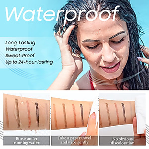 Eyebrow Pencil, Long-Lasting Waterproof Eyebrow Microblading Pen with Micro 4 Point Brow Pen Lift and Snatch, Suitable for Eye Makeup (Dark Brown)