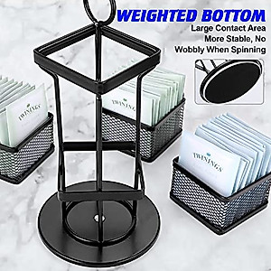 Tea Bag Organizer, Tea Bag Holder Storage Spinning Carousel 96 Teabags Container, Tea Storage Organizer with 8 Compartments, Tea Candy Coffee Organizer for Office Kitchen Counter Cabinet Pantry