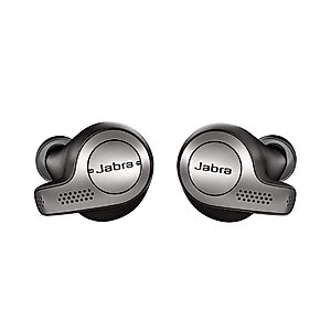 Jabra Elite 65t Alexa Enabled True Wireless Earbuds Charging Case – Titanium Black (Renewed)