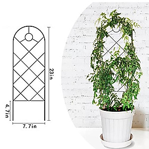 3 Pcs Garden Trellis for Climbing Plants Indoor, 23" x 7.7" Rust Proof Metal Support Wire with Decorative Lattice Grid Panels for Garden Indoor Potted Climbing Stems Stalks Vines