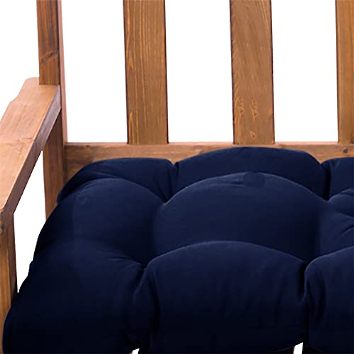 BOOMSHY 51"x20" Indoor/Outdoor Bench Cushion Cotton Garden Furniture Seat Cushion,Patio Wicker Seat Cushions with Ties for Lounger Garden Furniture Patio Lounger Bench (Navy Blue)