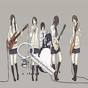 FEELMEM Drummer Gift Jewelry Fucking Great Drummer Keychain Percussion Jewelry Drum Player Band Gifts Drum Kit Gifts Musician Gift (Silver)