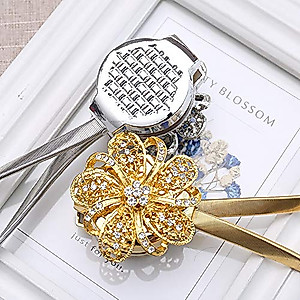 JQWUPUP Magnetic Curtain Tiebacks, Luxury Crystal Blossoms Drapery Holdbacks - Decorative Curtain Tie Backs Clip for Sheer and Blackout Panels (2 Pieces, Gold Yellow)