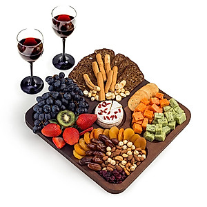 CG Home Heat-Treated Wooden Beech Large Cheese Board, Large Charcuterie Board Platter Unique Housewarming & Bridal Shower Gift Serving Solid Tray Sturdy & Durable