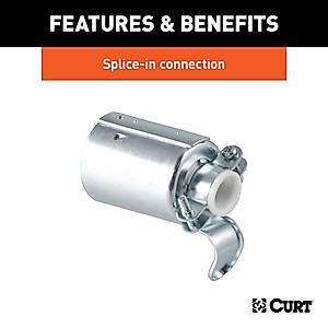 CURT 58190 Trailer-Side 7-Pin RV Blade Wiring Harness Connector