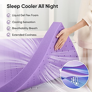 1.9 inch Twin (39"x75") Gel Memory Foam Mattress Topper Ventilated Soft Mattress Pad, Bed Topper, CertiPUR-US Certified, Twin Size