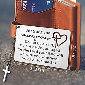 Christian Gifts for Men Women,Engraved Cutout Religious Graduation Cards,Inspirational Pastor Appreciation Gifts,Encouragement Prayer Wallet Insert Card for Christmas Birthday Graduation Presents