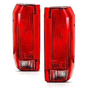 EPIC LIGHTING OE Style Replacement Rear Brake Tail Lights Assembly Compatible with Ford 90-96 F-150 (10/89) 90-97 F-250 F-350 Styleside Bronco [ FO2800106 E9TZ13405C FO2801105 E9TZ13404C ] Pair