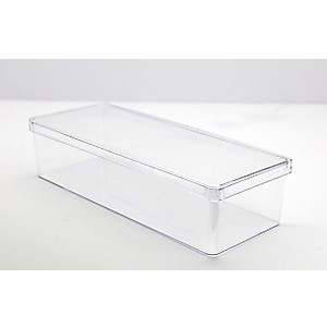 Clear Plastic Box - 9 1/2"L x 3 9/16" W x 2 1/4" H - 4 Boxes Per Pack
